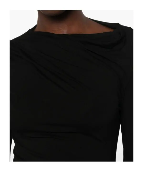 ENTIRE STUDIOS Ruched Long-sleeve Top - Black
