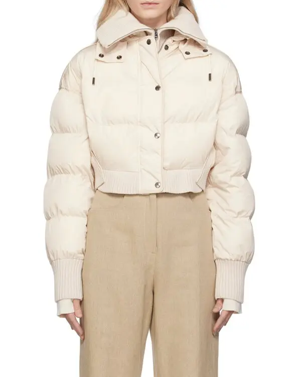 Jacquemus Collared Cropped Puffer Jacket - White