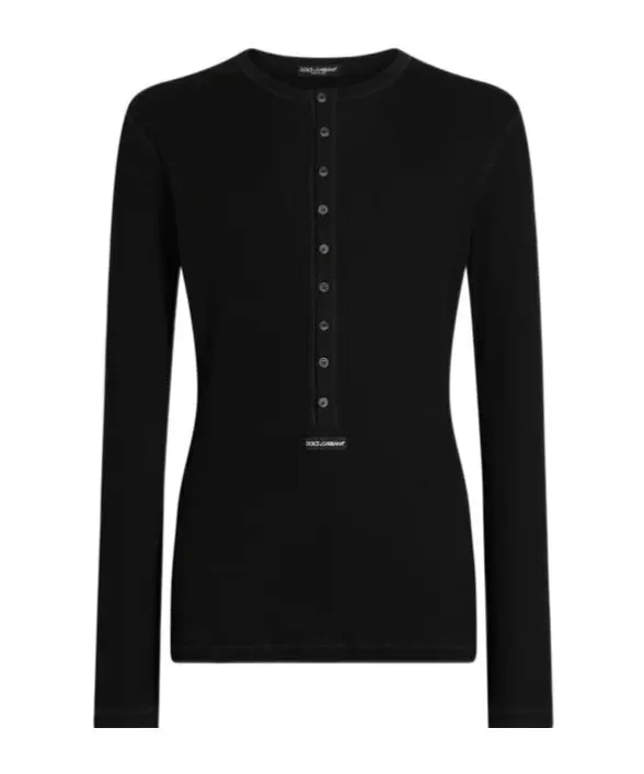 Dolce & Gabbana Dolce Gabbana Henley Long Sleeve T-shirt