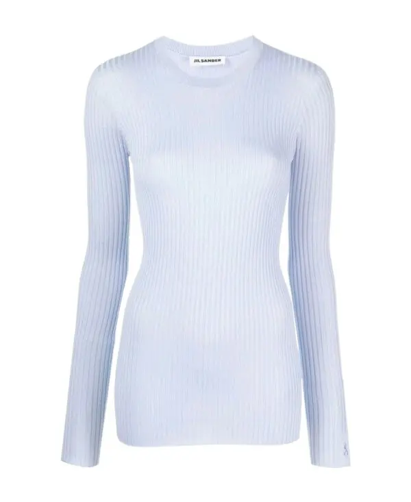 JIL SANDER Crew-neck Ribbed-knit Sweatshirt