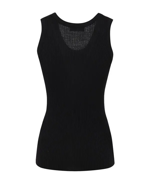 JIL SANDER Logo-embroidered Ribbed Top