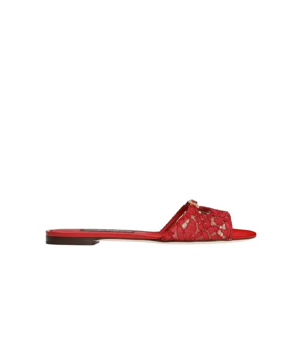 Dolce & Gabbana Lace Flat Slides - Multi-color