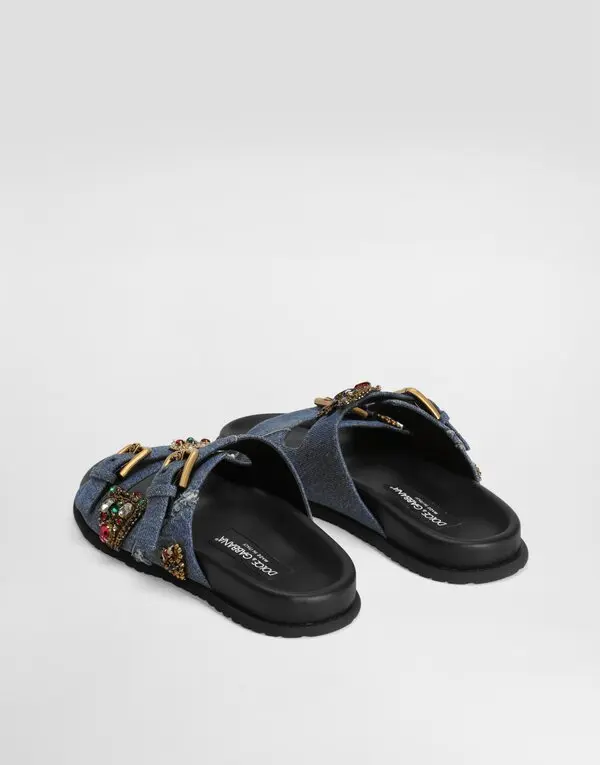 Dolce & Gabbana Beaded-embellished Slide Sandals