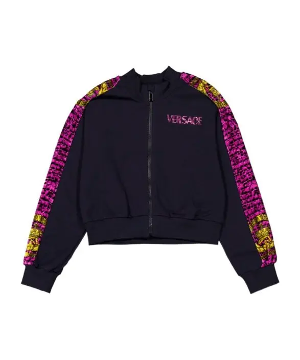 Versace Baroccodile-print Logo-embellished Cardigan