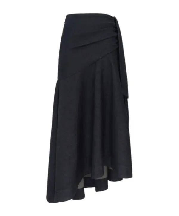 Zimmermann Draped Denim Maxi Skirt
