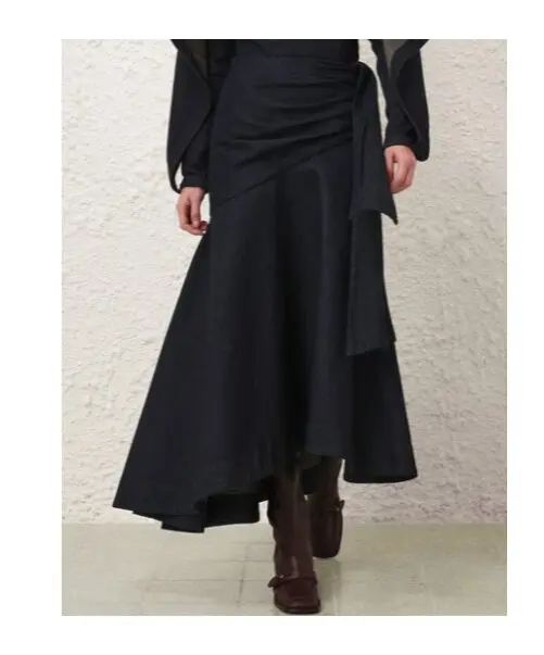 Zimmermann Draped Denim Maxi Skirt
