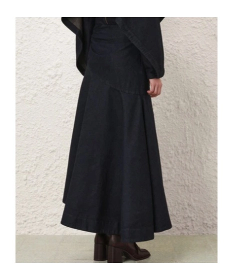 Zimmermann Draped Denim Maxi Skirt