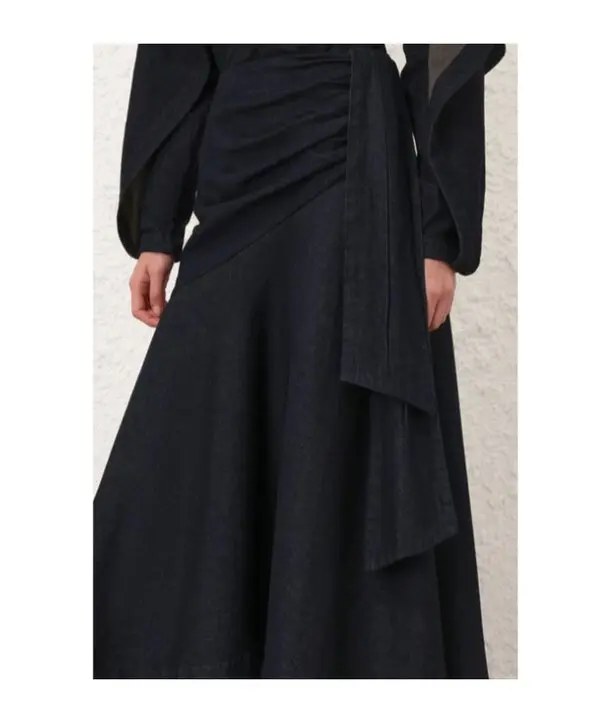 Zimmermann Draped Denim Maxi Skirt