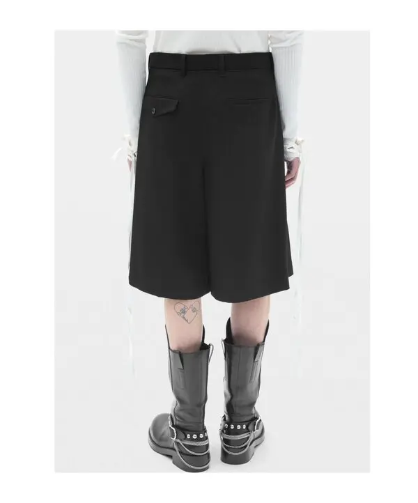 ANN DEMEULEMEESTER Pleated Wide-leg Bermuda Shorts