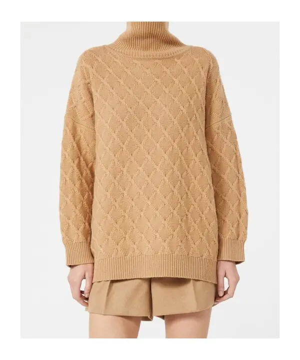 Max Mara Oversized Diamond Wool And Cashmere Sweater