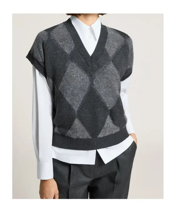 Peserico Argyle-patterned Vest