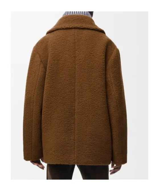 Loewe Peacoat In Wool And Mohair Blend