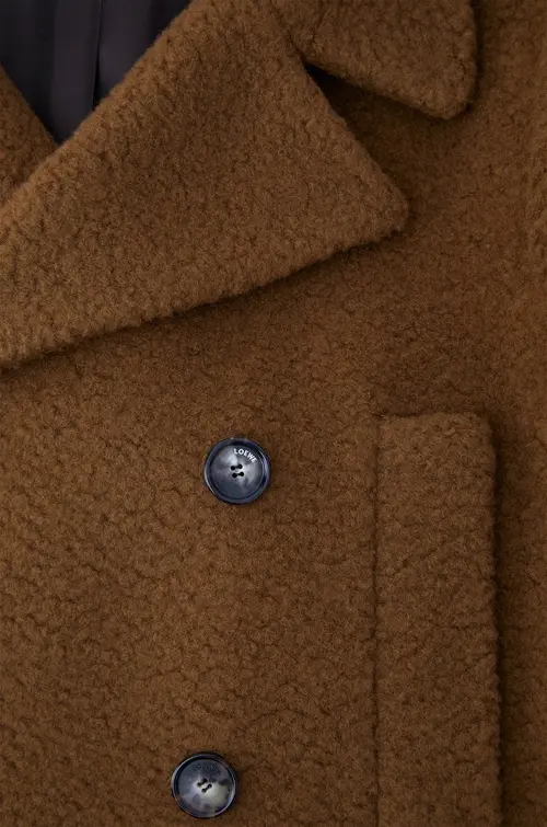 Loewe Peacoat In Wool And Mohair Blend