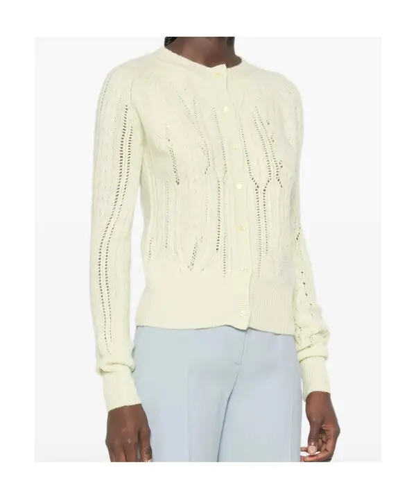 Ermanno Scervino Cable-knit Pointelle-detail Cardigan
