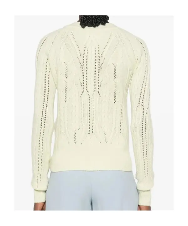 Ermanno Scervino Cable-knit Pointelle-detail Cardigan