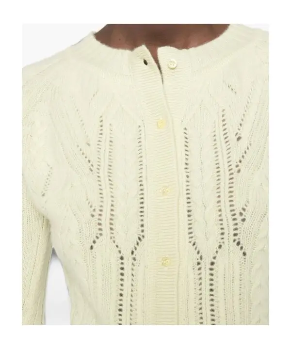 Ermanno Scervino Cable-knit Pointelle-detail Cardigan