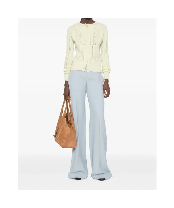 Ermanno Scervino Cable-knit Pointelle-detail Cardigan