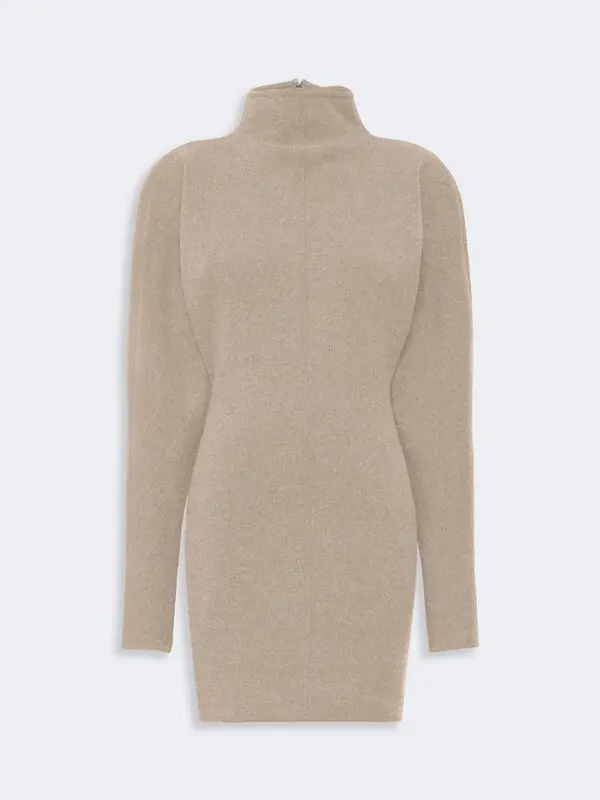 Max Mara Tenuta Long-sleeved Mini Dress - Beige
