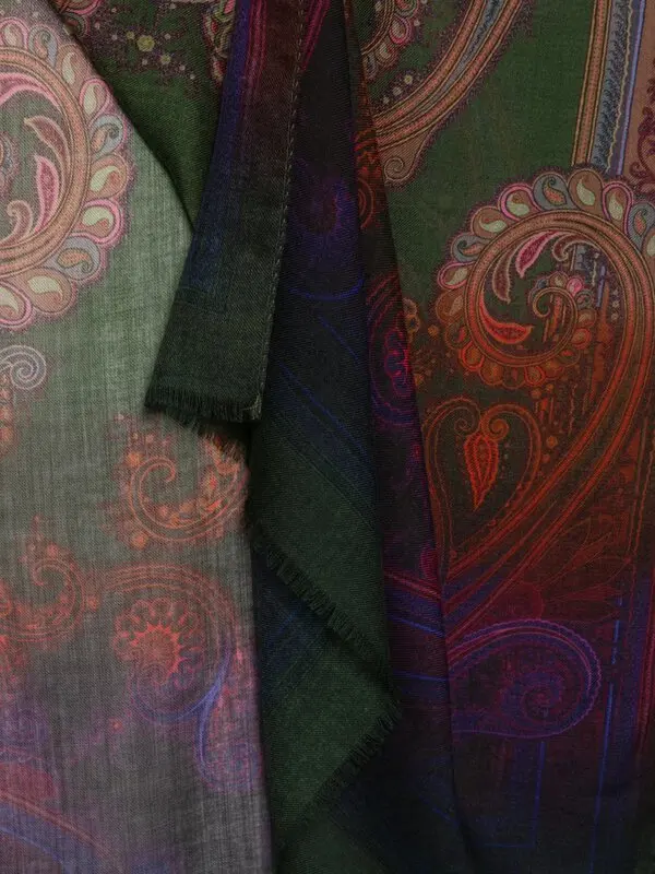 Etro Paisley-print Scarf - Green