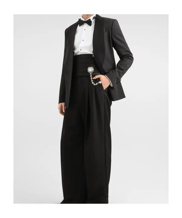 Dolce & Gabbana Double-breasted Tuxedo Jacket In Techno Gabardine