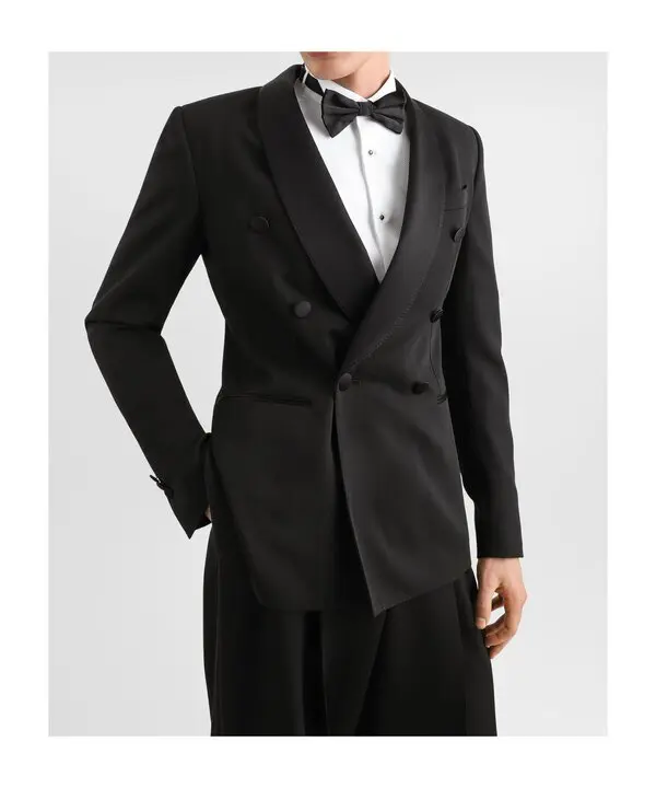 Dolce & Gabbana Double-breasted Tuxedo Jacket In Techno Gabardine