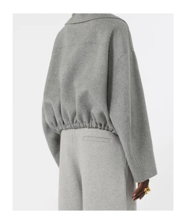 Sportmax Pure Wool Bomber Jacket With Removable Bib Medium Grey