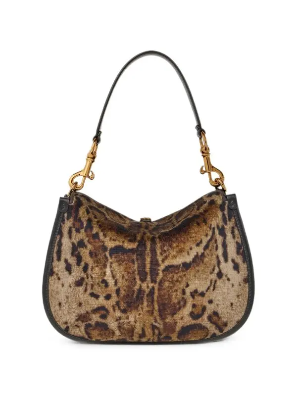 Etro Medium Pony Bag In Velvet With Leopard Motif