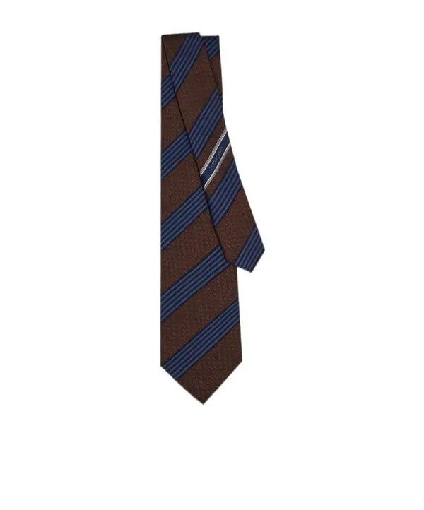 FERRAGAMO Regimental Gancini Silk Jacquard Tie