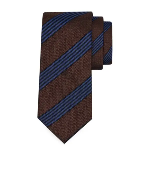 FERRAGAMO Regimental Gancini Silk Jacquard Tie