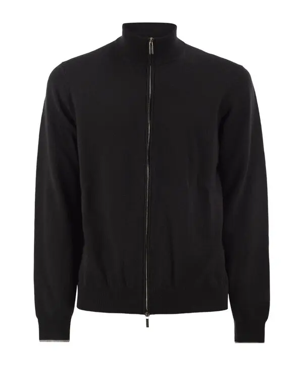 Peserico Long-sleeve Casual Zip-up Jacket - Black