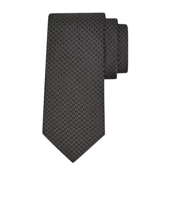 FERRAGAMO Gancini Micro Jacquard Silk Tie