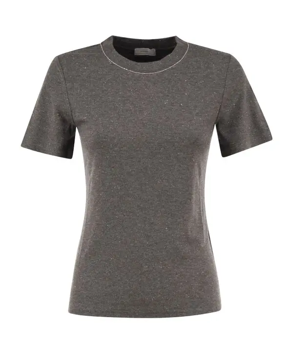 Peserico Shimmer Trim Jersey T-shirt - No