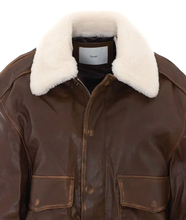 DUNST Oversized Shearling Collar Jacket