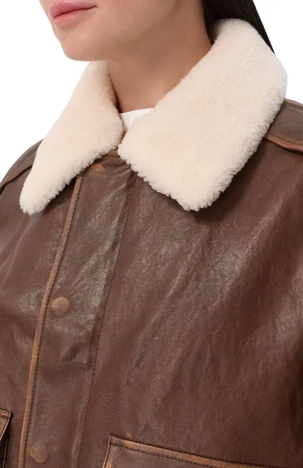 DUNST Oversized Shearling Collar Jacket