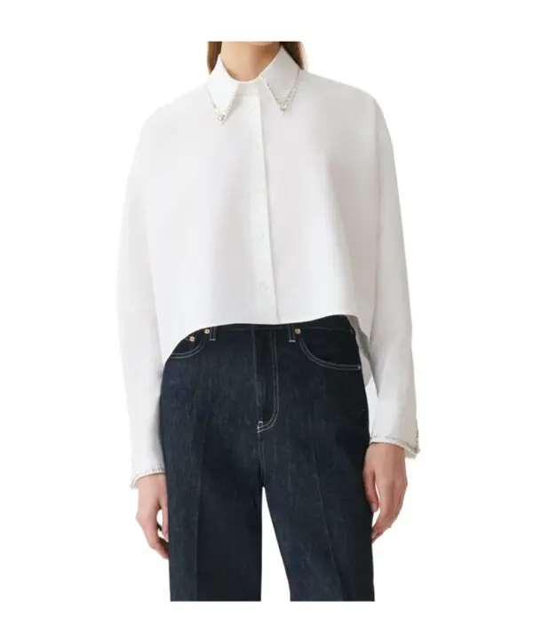 Fabiana Filippi Embellished Long-sleeve Shirt - White