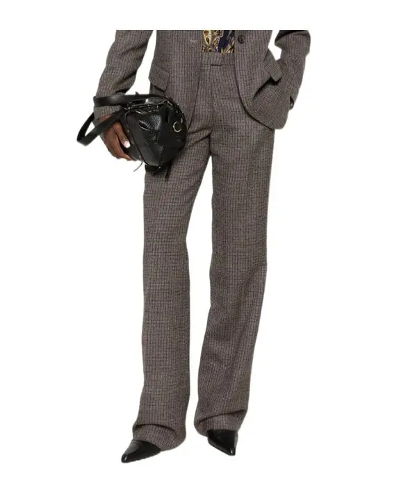 Etro Check Straight-leg Trousers - Black