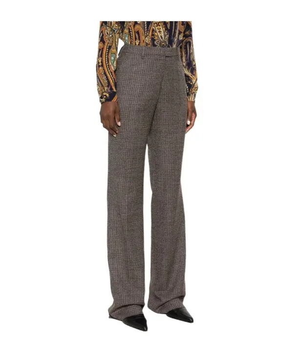 Etro Check Straight-leg Trousers - Black