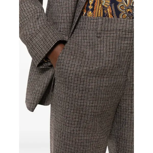 Etro Check Straight-leg Trousers - Black