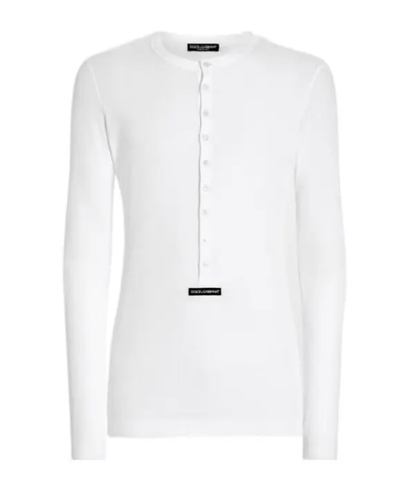 Dolce & Gabbana Serafino T-shirt In Ribbed Cotton