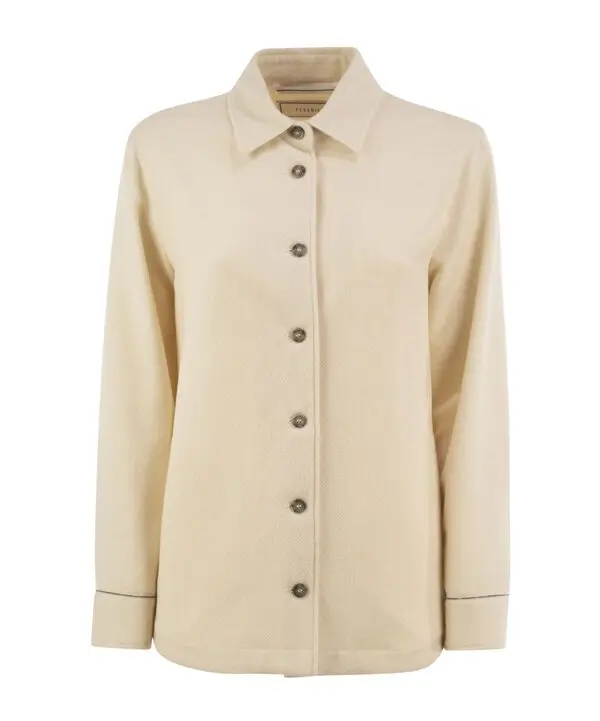 Peserico Button-front Long-sleeve Casual Shirt-style Jacket