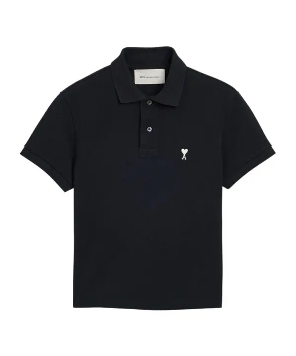 AMI Paris Short-sleeved Polo Shirt - Black