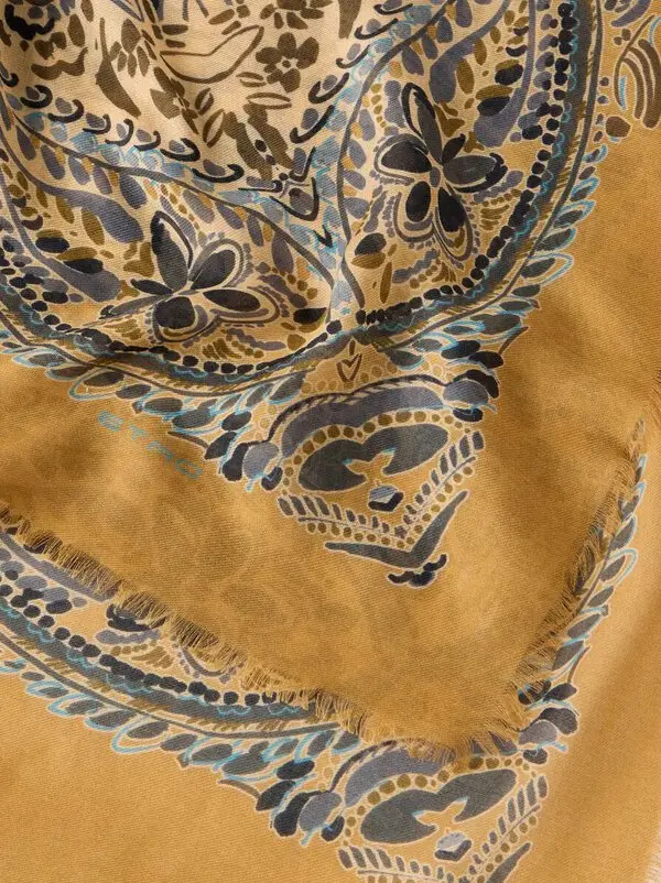 Etro Paisley Square Scarf - Light Brown