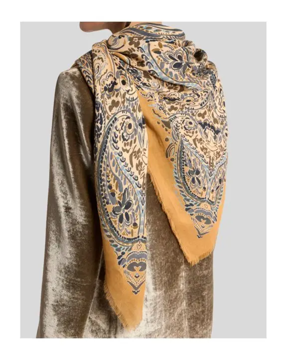 Etro Paisley Square Scarf - Light Brown