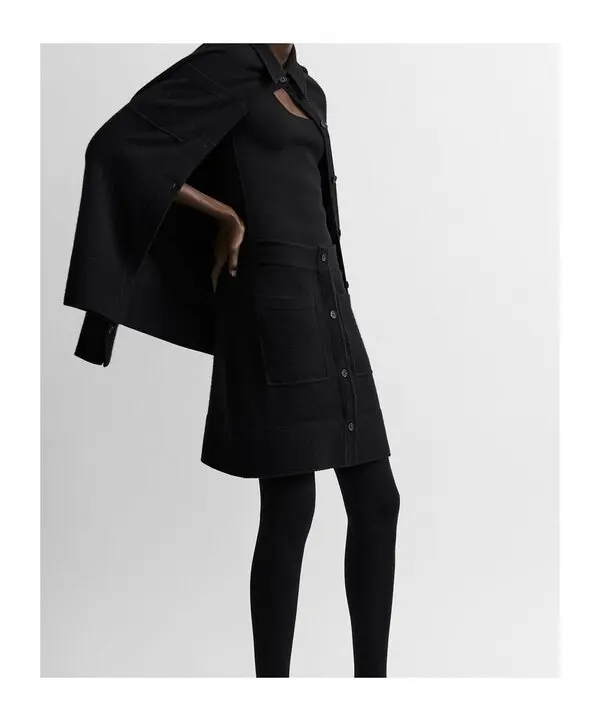 TOTEME Buttoned Cashmere Skirt - Black