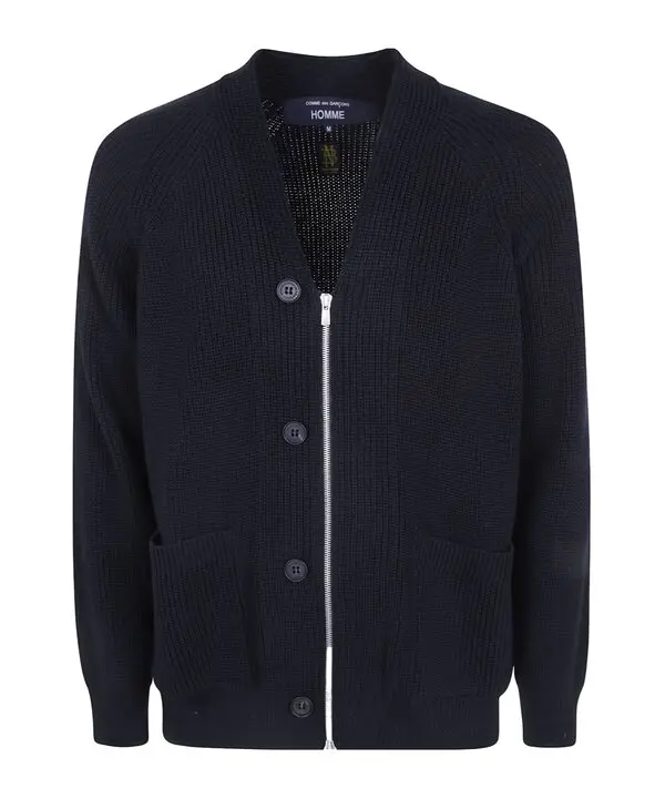 Comme Des Garçons Long-sleeved Knitted Cardigan