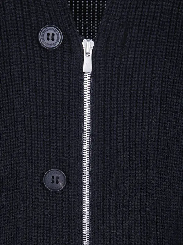 Comme Des Garçons Long-sleeved Knitted Cardigan