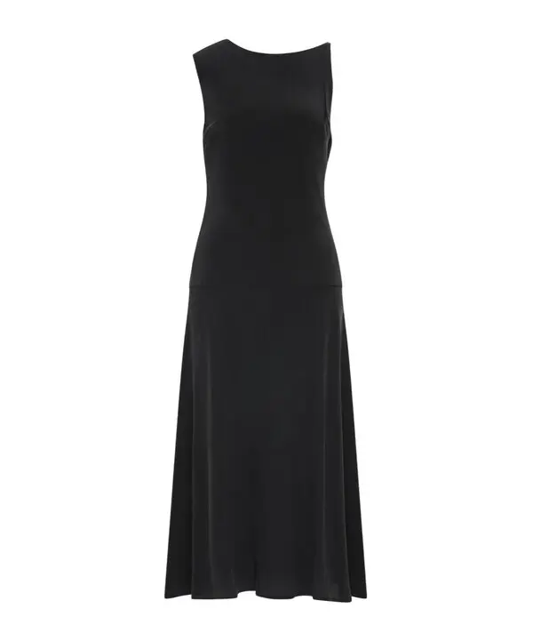 ST. AGNI Draped Backless Midi Dress