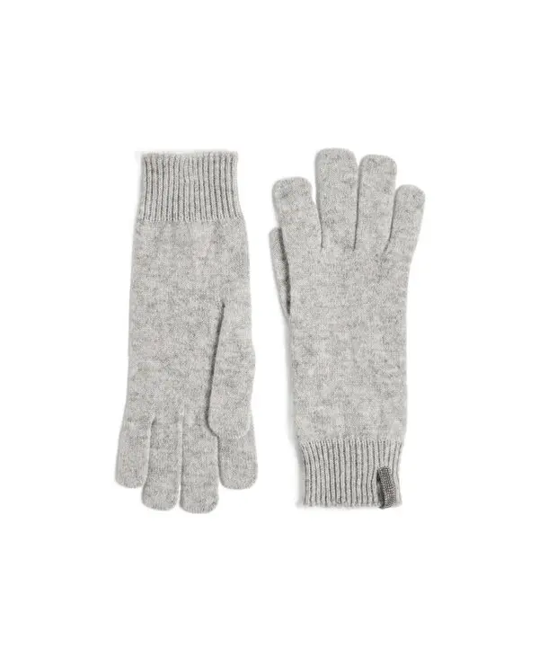 Brunello Cucinelli Cashmere Knit Gloves With Monili
