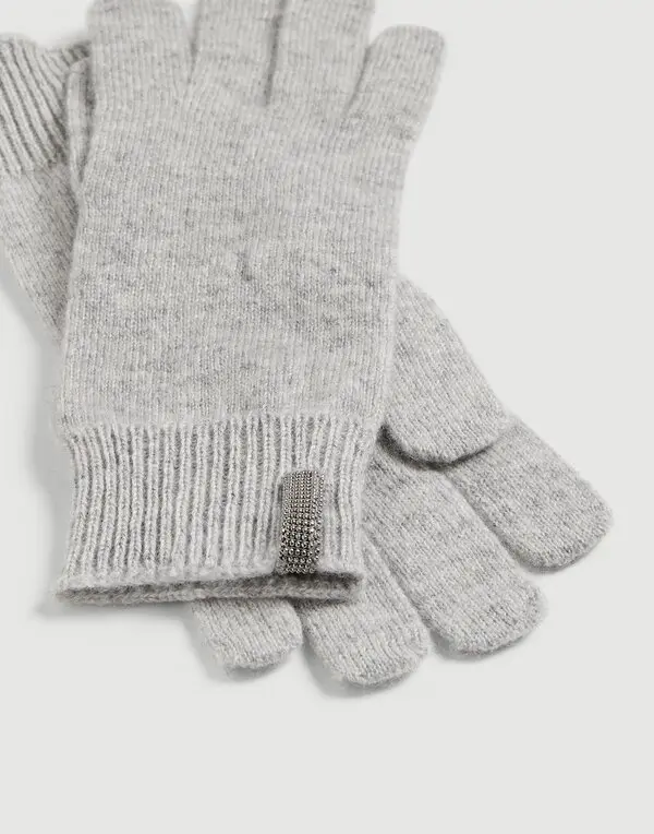 Brunello Cucinelli Cashmere Knit Gloves With Monili