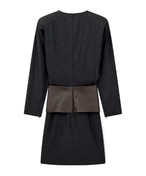 Emporio Armani Belted Long-sleeve Midi Dress